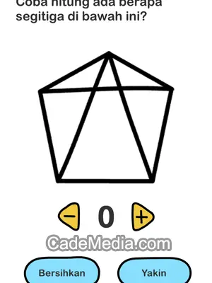 Coba Hitung Ada Berapa Segitiga Dibawah Ini: Jawaban Brain Out Level 16 ...